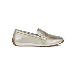 Geox Leder-Slipper "Calithe" in Gold - 53% | Gr&ouml;&szlig;e 37 | Damen-schuhe-halbschuhe