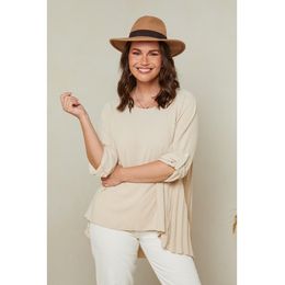 Curvy Lady Bluse in Beige - 74% | Gr&ouml;&szlig;e 40/42 | Damen-blusen