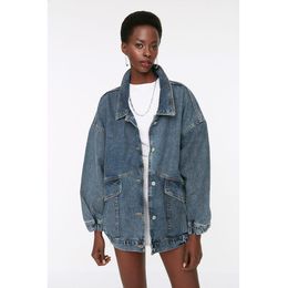 Trendyol Jeansjacke in Blau - 55% | Gr&ouml;&szlig;e M/L | Damenjacken