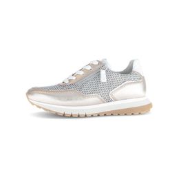 Gabor Leder-Sneakers in Silber/ Beige - 60% | Gr&ouml;&szlig;e 37,5 | Damen-sneakers