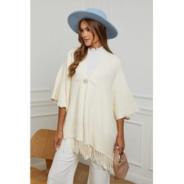 Soft Cashmere Poncho in Beige - 83% | Damenjacken