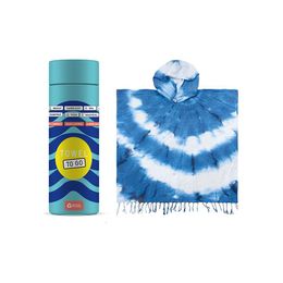 Towel to Go Poncho in Blau/ Wei&szlig; - (L)180 x (B)100 cm - 57% | Damenjacken