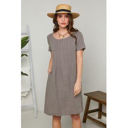 Rodier Lin Leinen-Kleid in Taupe - 65% | Gr&ouml;&szlig;e XL/XXL | Damen-kleider