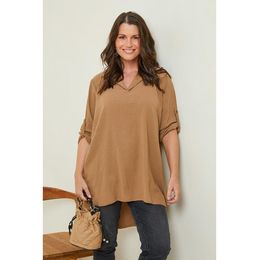 Curvy Lady Bluse in Camel - 67% | Gr&ouml;&szlig;e 40/42 | Damen-blusen