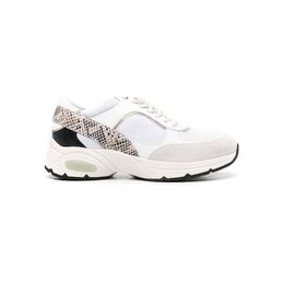 Geox Leder-Sneakers "Alhour" in Wei&szlig;/ Beige/ Schwarz - 62% | Gr&ouml;&szlig;e 36 | Damen-sneakers