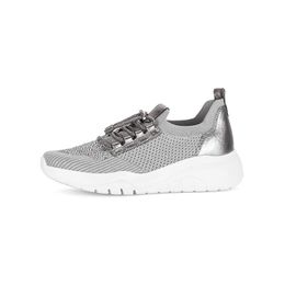 Gabor Leder-Sneakers in Grau/ Silber - 58% | Gr&ouml;&szlig;e 37,5 | Damen-sneakers