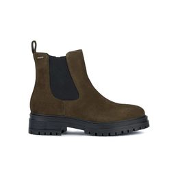 Geox Leder-Chelsea-Boots "Iridea" in Khaki - 53% | Gr&ouml;&szlig;e 37 | Stiefeletten