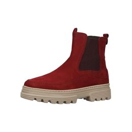 Gabor Leder-Chelsea-Boots in Rot/ Beige - 51% | Gr&ouml;&szlig;e 38,5 | Stiefeletten