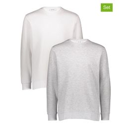 Only & Sons ONLY & SONS 2er-Set: Sweatshirts in Grau/ Wei&szlig; - 51% | Gr&ouml;&szlig;e L | Herren-plussize