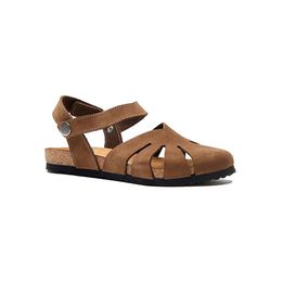 Comfortfusse Leder-Halbsandalen in Sand - 64% | Gr&ouml;&szlig;e 40 | Damen-sandalen