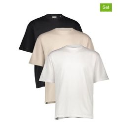 Only & Sons ONLY & SONS 3er-Set: Shirts in Wei&szlig;/ Creme/ Schwarz - 50% | Gr&ouml;&szlig;e XL | Herren-plussize