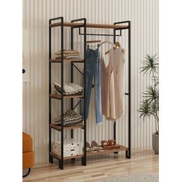 Scandinavia Concept Garderobe "Rex" in Hellbraun/ Schwarz - (B)163 x (H)90 x (T)34 cm - 72% | Garderoben