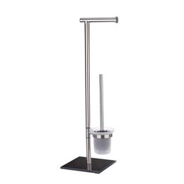 Wenko WC-Garnitur "Lima" in Silber/ Schwarz - (B)23.50 x (H)69 x (T)20 cm - 42% | Badezimmer-accessoires
