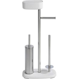 Wenko WC-Garnitur mit Box "Rivazza" in Silber/ Wei&szlig; - (B)17 x (H)72,5 x (T)32 cm - 48% | Badezimmer-accessoires