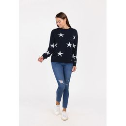 Key Largo Pullover "Twinkle" in Dunkelblau/ Wei&szlig; - 58% | Gr&ouml;&szlig;e M | Damen-pullover-cardigans