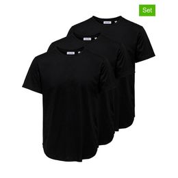 Only & Sons ONLY & SONS 3er-Set: Shirts "Jeff" in Schwarz - 45% | Gr&ouml;&szlig;e M | Herren-plussize