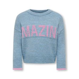 KIDS Only Pullover "Amour" in Hellblau/ Rosa - 56% | Gr&ouml;&szlig;e 110 | Kinder-pullover