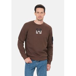 Key Largo Sweatshirt "Klelection" in Braun - 58% | Gr&ouml;&szlig;e L | Herren-plussize
