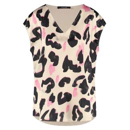 Taifun Shirt in Beige/ Schwarz/ Rosa - 55% | Gr&ouml;&szlig;e 40 | Damen-blusen