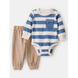 Carter's carter's 2tlg. Outfit in Blau/ Beige/ Hellbraun - 30% | Gr&ouml;&szlig;e 86/92 | Baby-bodys