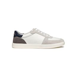 Geox Leder-Sneakers "Avola" in Wei&szlig;/ Grau - 55% | Gr&ouml;&szlig;e 42 | Herrensneakers