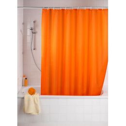 Wenko Anti-Schimmel-Duschvorhang "Uni" in Orange - (B)180 x (H)200 cm - 53% | Badtextilien
