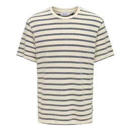 Only & Sons ONLY & SONS Shirt "Ian" in Creme/ Dunkelblau - 56% | Gr&ouml;&szlig;e S | Herren-plussize