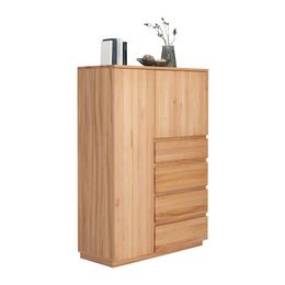Linea Natura Kommode, Buche, Holz, Kernbuche, 4 F&auml;cher, 4 Schublade(n) Schubladen, 100x143.1x41 cm, Beim&ouml;bel erh&auml;ltlich, stehend, Wohnzimmer, Kommoden & Sideboards, Kommoden