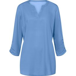 CR&Eacute;ATION L Damen Longbluse mit abgerundetem Saum himmelblau Gr&ouml;&szlig;e 42