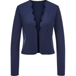 CREATION L PREMIUM Damen Shirtjacke mit gewellten Kanten nachtblau Gr&ouml;&szlig;e 38
