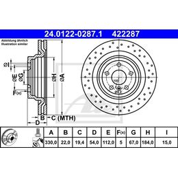 ATE Bremsen-Set VA + HA SIZW2N9IH2 Bremsensatz, Scheibenbremse vorne hinten rechts links Gelocht/innenbel. 330mm f&uuml;r JEEP MAYBACH MERCEDES-BENZ 164540