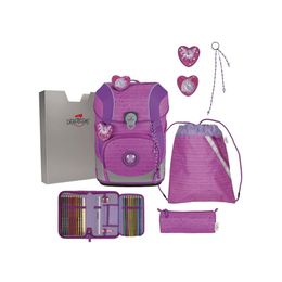 DerDieDas ErgoFlex Tiny - Schulranzen Set 5tlg. 900g (Deep Ocean) in Purple Unicorn | Gr.: onesize