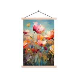 MuchoWow Poster mit Leiste Bunte Blumen (BxH) | Gr.: 20 x 30 cm