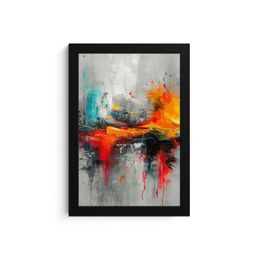 MuchoWow Poster mit Leiste Abstrakte Kunst Explosion (BxH) | Gr.: 20 x 30 cm