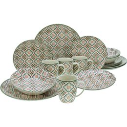 Kombiservice Creatable "Rumi", bunt (mehrfarbig), 16 Stk., Steingut, Geschirr-Sets, Kombiservice, orientalisch mediterraner Stil