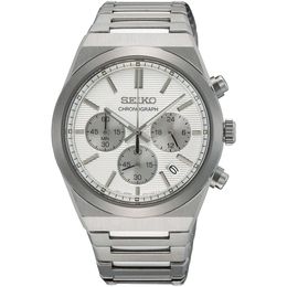 Chronograph Seiko, silber (silberfarben, wei&szlig;), Armbanduhren, Damen, Chronograph, Quarzuhr, Armbanduhr, Herrenuhr, Damenuhr, Stoppfunktion, Datum