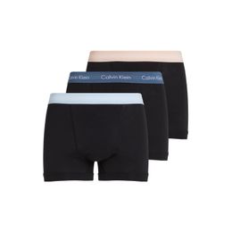 Boxershorts "BOXER BRIEF 3PK", Damen, Gr. M (50), 3 Stk., blau (b, vint ind, mln frenzy, h blau wbs), Jersey, Obermaterial: 95% Baumwolle, 5% Elasthan, Calvin Klein Underwear, k&ouml;rpernah, Unterhosen, mit Calvin Klein Logo-Elastikbund (3 St&uuml;ck)