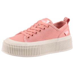 Sneaker Buffalo "MADISON", Damen, Gr. 40, orange (koralle), Textil, Schuhe Sneaker, Freizeitsneaker, Halbschuh, Schn&uuml;rschuh mit Memory Foam Fu&szlig;bett