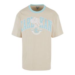 T-Shirt Karl Kani "Karl Kani Karl Kani OG Eagle Print Tee", Damen, Gr. L, light sand, light blau, 100% Baumwolle, bedruckt, normal, Rundhals, Shirts T-Shirt