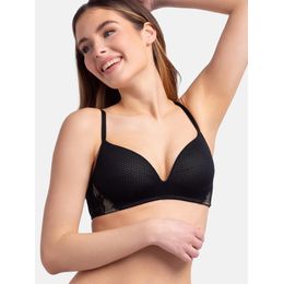 Soft-BH Dorina "Delia", Damen, Gr. 80, Cup E, schwarz, Microtouch, Obermaterial: 63% Polyamid, 31% Polyester, 6% Elasthan, BHs Soft-BH, Leicht wattiert, Spitzendetails, ohne B&uuml;gel