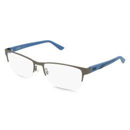 Puma PU0472O Brille Unisex | Fassung: Vollrand, Quadratisch, Ruthenium Blau