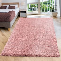 Hochflor-Teppich Sanat "LOCA" Gr. 1, rosa, B:60cm H:30mm L:110cm, Kunstfaser, Teppiche, Wohnzimmer, Langflor, Shaggy, Schlafzimmer