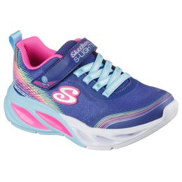 Sneaker Skechers "COSMIC GLOW LIGHTS", Damen, Gr. 36, navy, multi, Lederimitat, Textil, Glitzer, Schuhe Sneaker, Sportschuh mit Klett, Gr&ouml;&szlig;enschablone zum Download