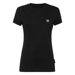 Philipp Plein Damen T-Shirt "Logo"02, schwarz, Gr. XL, Obermaterial: 100% Baumwolle, 100% Polyester, Shirts