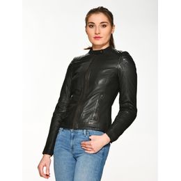 Lederjacke Mustang "31019200", Damen, Gr. XL, schwarz, Obermaterial: 100% Lammleder; Futter: 100% Baumwolle; &Auml;rmelfutter: 100% Polyester, Jacken