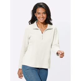 Fleeceshirt Casual Looks "Fleece-Shirt", Damen, Gr. 40, beige (ecru), 100% Polyester, meliert, unifarben, Shirts