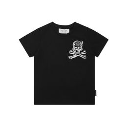 T-Shirt Philipp Plein "Skull", Jungen, Gr. 10, 0201, schwarz, wei&szlig;, Obermaterial: 100% Baumwolle, Shirts T-Shirt