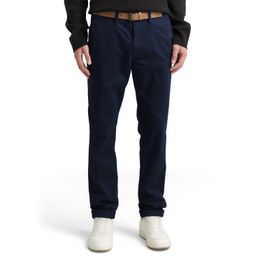 Chinohose Tom Tailor Denim, Herren, Gr. 32, L&auml;nge 34, blau (marine), Obermaterial: 97% Baumwolle, 3% Elasthan, unifarben, schmal lang, Hosen Chinohose, leicht vorgewaschen