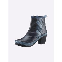Stiefelette Gemini, Damen, Gr. 39, blau (marine), Glattleder, Schuhe Stiefelette