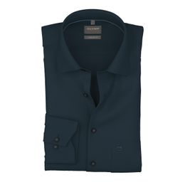 OLYMP Herren Langarmhemd "Luxor"marine, Gr. 41, Web, Obermaterial: 100% Baumwolle, Hemden, Businesshemd, comfort fit, New-Kentkragen